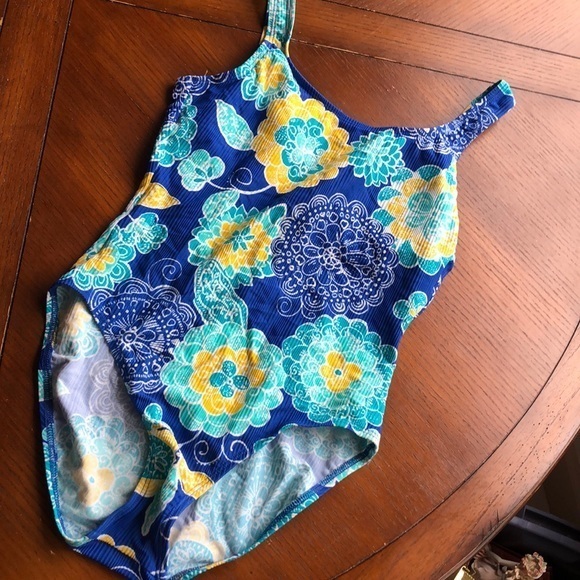 Catalina Swim Catalina Swimsuit Size 214 One Piece Blue Floral